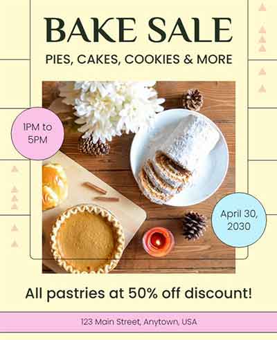 Bake Sale Flyer Templates – Free | Customizable | Download