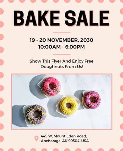 Bake Sale Flyer Templates – Free | Customizable | Download