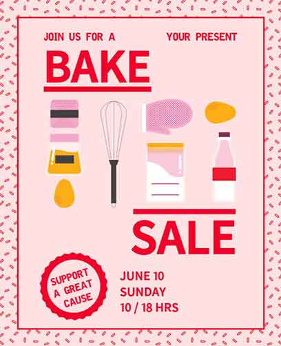 Bake Sale Flyer Templates – Free | Customizable | Download