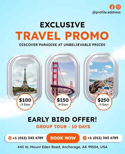 Travel Flyer Templates – Free | Customizable | Printable