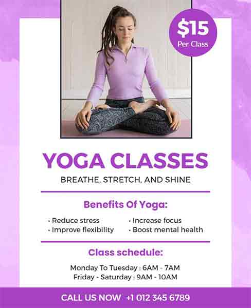 Yoga Flyer Templates – Free | Customizable | Printable