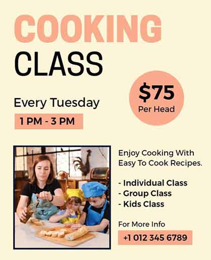 Cooking Class Flyer Templates – Free | Edit | Download