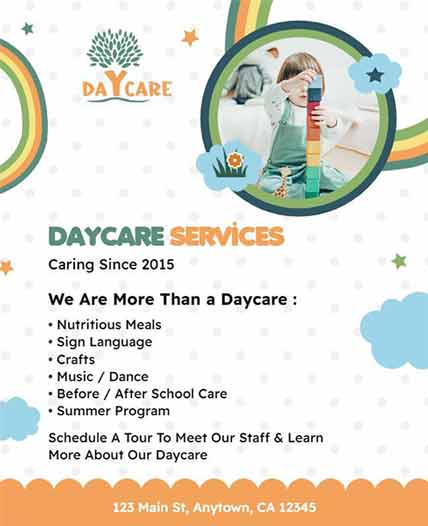 Daycare Flyer Templates – Free | Editable | Printable