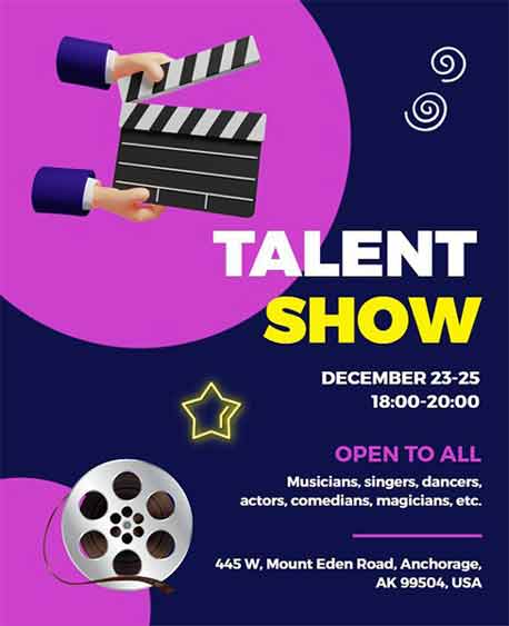 Talent Show Flyer Templates – Free | Customize | Download