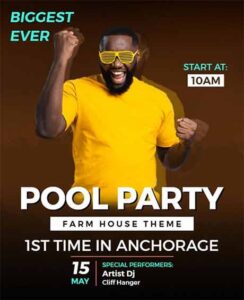 Pool Party Flyer Templates – Free | Editable | Downloadable