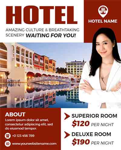 Hotel Flyer Templates – Free | Customizable | Downloadable