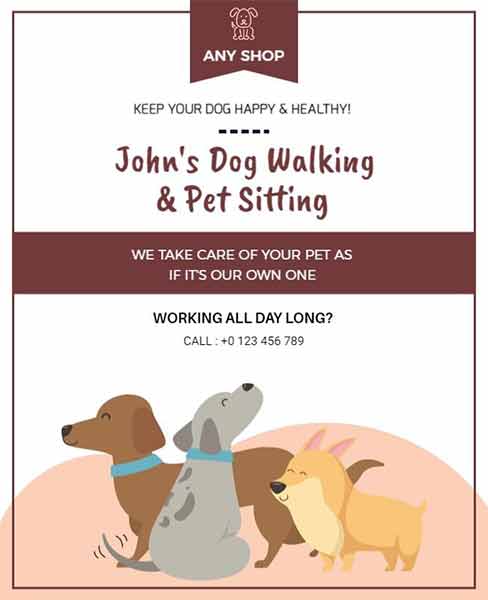 Dog Walker Flyer Templates – Free | Editable | Printable