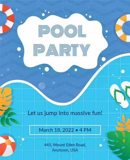 Pool Party Flyer Templates – Free | Editable | Downloadable