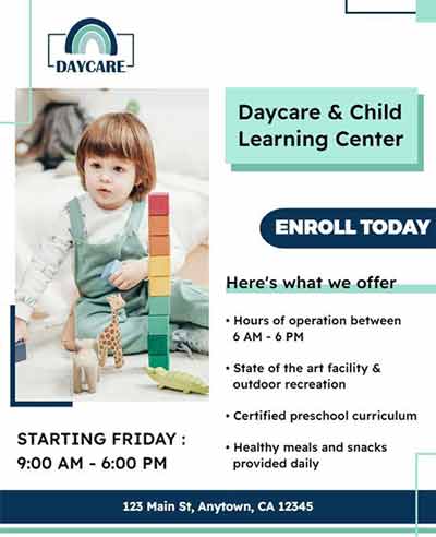 Daycare Flyer Templates – Free | Editable | Printable