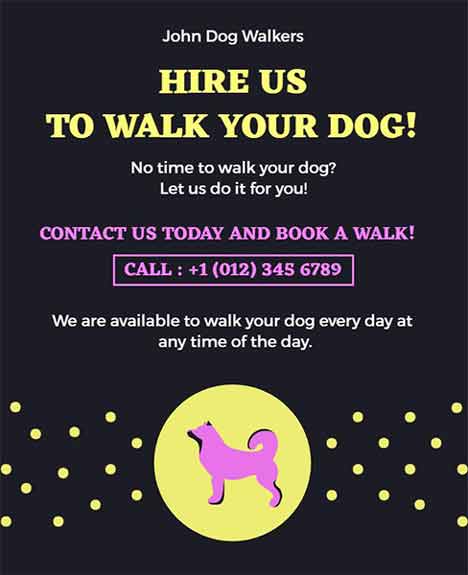 Dog Walker Flyer Templates – Free | Editable | Printable