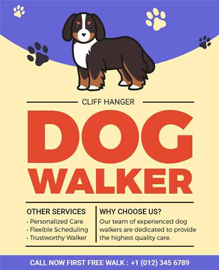 Dog Walker Flyer Templates – Free | Editable | Printable