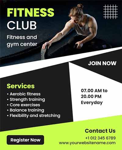 Fitness Flyer Templates – Free | Editable | Printable