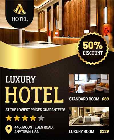 Hotel Flyer Templates – Free | Customizable | Downloadable