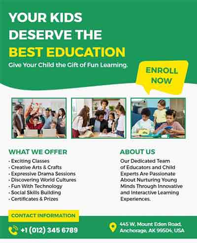 Education Flyer Templates – Free | Editable| Downloadable