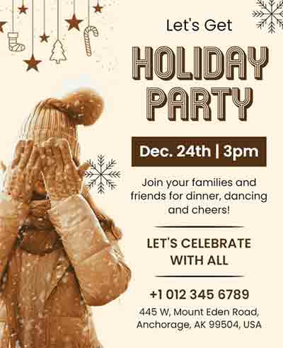 Holiday Party Flyer Templates – Free | Customize | Print