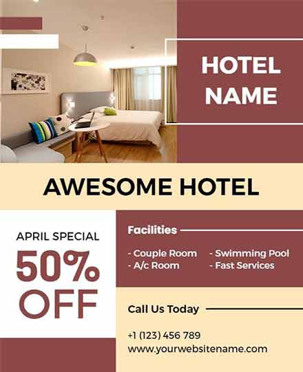 Hotel Flyer Templates – Free | Customizable | Downloadable