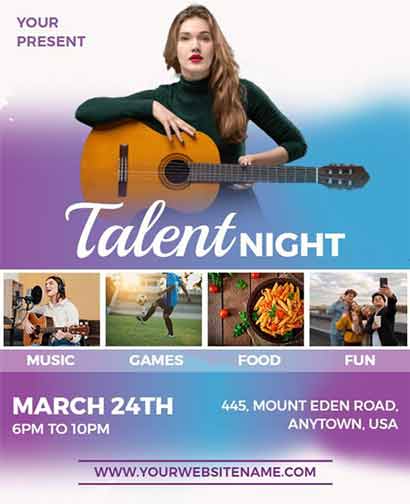 Talent Show Flyer Templates – Free | Customize | Download