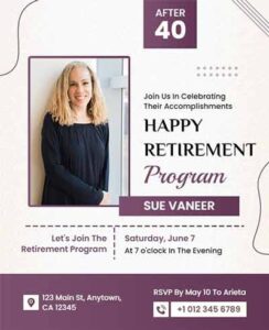 Retirement Party Flyer Templates – Free | Customize | Print
