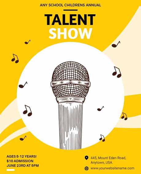 Talent Show Flyer Templates – Free | Customize | Download